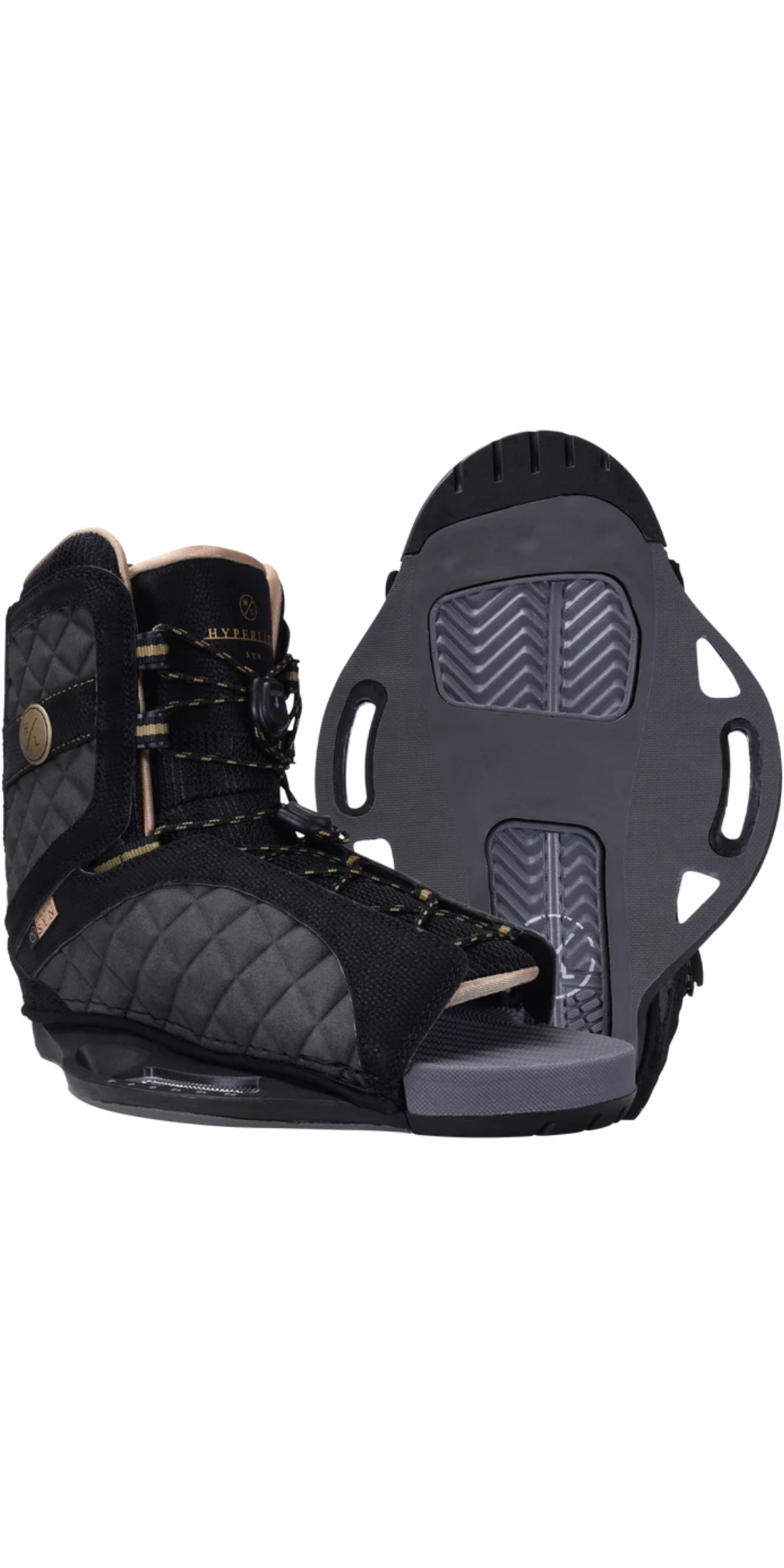 2025 Hyperlite Syn Bindings H24BSYN-4 - Black / Gold - Boardsports - Wake - Boots | Wetsuit Outlet
